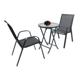 Vcm 3-tlg Gartenm&ouml;bel Set Sitzgruppe Essgruppe 1xTisch, 2x St&uuml;hle Tisch Ma&szlig;e ca. H. 89 x B. 55 x T. 55 cm Garten Set - Sonlas