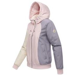 Bomberjacke Ragwear "Oggie Block Warm YOUMODO", Damen, Gr. S (36), rosa, Obermaterial: 100% Polyester. Innenfutter: 100% Polyester. Wattierung: 100% Polyester, l&auml;ssig geschnitten h&uuml;ftlang, hoch geschlossener Ausschnitt, &Auml;rmel ohne &Auml;rmelschlitz Rippb&uuml;ndchen, Jacken Bomberjacke, Wasserdichte Winterjacke mit Kapuze