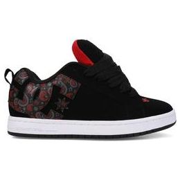 Schn&uuml;rschuh DC Shoes "Court Graffik", Damen, Gr. 13(47), schwarz, grau, rot, Obermaterial:Obermaterial: Leder (Kuh) / Futter: Textil / Au&szlig;ensohle: Gummi;, Schuhe Schn&uuml;rschuh