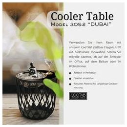 Beistelltisch COOTAB COOLER TABLE "4-in-1 Loungetisch mit Acryl-Weink&uuml;hler Dubai 45 cm schwarz", schwarz, B:45cm H:45cm, Tische, Beistelltisch, Wetterfest, Pflegeleicht, Hitzebest&auml;ndig, Stapelbar