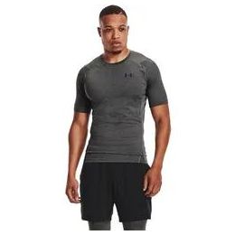 Trainingsshirt Under Armour "UA HG ARMOUR COMP SS", Herren, Gr. XL, grau (dunkelgrau), Obermaterial: 84% Polyester, 16% Elasthan. Einsatz: 92% Polyester, 8% Elasthan, Rundhals, Shirts, Rundhalsausschnitt, leichtes Material, atmungsaktiv
