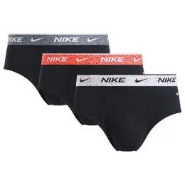 Slip Nike UNDERWEAR "BRIEF 3PK", Damen, Gr. XL, 3 Stk., blck, whit, brt crmsn, cl gry, cnftt wb, Jersey, Obermaterial: 95% Baumwolle, 5% Elasthan, unifarben, k&ouml;rpernah, Unterhosen Slip, mit Logo-Elastikbund