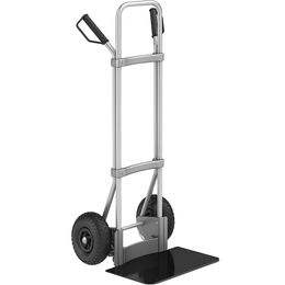 eurokraft pro Aluminium-Sackkarre, Schaufel-BxT 450 x 350 mm, schwarz, Luftbereifung, ab 5 Stk