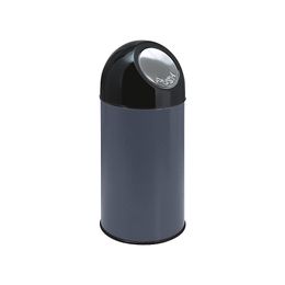 Push-M&uuml;lleimer, Stahl, Volumen 40 l, verzinkter Innenbeh&auml;lter, grau, ab 2 Stk kaiserkraft