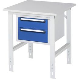 Arbeitstisch mit Schubladenschrank, Unterbau-Container mit 2 Schubladen 1 x 150, 1 x 180 mm, BxT 750 x 800 mm, M-Platte, St&auml;rke 22 mm kaiserkraft