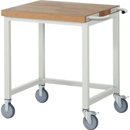 eurokraft pro Fahrbare Werkbank Serie 8000, Gestellbauweise, offenes Rahmengestell, BxT 750 x 700 mm