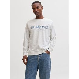 Jack & Jones Jack & Jones Sweatshirt "Devin" in Silber - 45% | Gr&ouml;&szlig;e XL | Herren-plussize