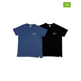 The Time of Bocha 2er-Set: Shirts in Schwarz/ Blau - 80% | Gr&ouml;&szlig;e XXL | Herren-plussize