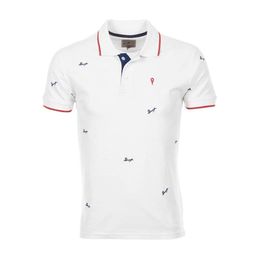 Peak Mountain Poloshirt "Clamar" in Wei&szlig; - 65% | Gr&ouml;&szlig;e XL | Herren-plussize