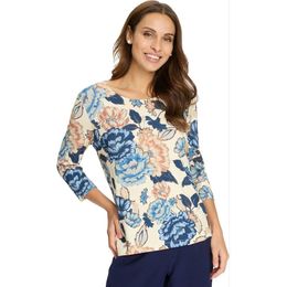 WITT WEIDEN Longsleeve in Creme/ Blau - 53% | Gr&ouml;&szlig;e 46 | Damen-tops