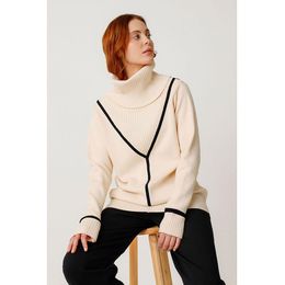 skfk by skunkfunk SKFK Rollkragenpullover "Onintze" in Beige - 52% | Gr&ouml;&szlig;e 40 | Damen-pullover-cardigans