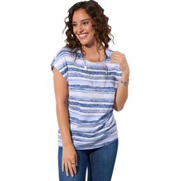 WITT WEIDEN Shirt in Blau/ Wei&szlig; - 52% | Gr&ouml;&szlig;e 46 | Damen-tops