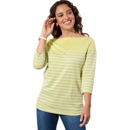 WITT WEIDEN Longsleeve in Gelb/ Wei&szlig; - 50% | Gr&ouml;&szlig;e 54 | Damen-tops