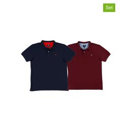 The Time of Bocha 2er-Set: Poloshirts in Bordeaux/ Dunkelblau - 79% | Gr&ouml;&szlig;e XXL | Herren-plussize