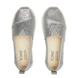 Toms Shoes TOMS Slipper in Silber - 43% | Gr&ouml;&szlig;e 32,5 | Kinderschnuerschuhe