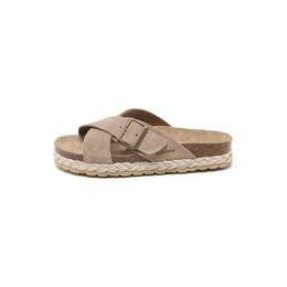 billowy Leder-Pantoletten in Beige - 54% | Gr&ouml;&szlig;e 40 | Damen-pantoletten