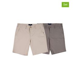 The Time of Bocha 2er-Set: Shorts in Grau/ Beige - 72% | Gr&ouml;&szlig;e 48 | Herren-plussize