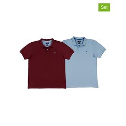 The Time of Bocha 2er-Set: Poloshirts in Bordeaux/ Hellblau - 79% | Gr&ouml;&szlig;e XXL | Herren-plussize