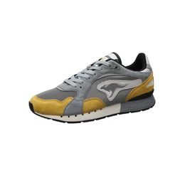 Kangaroos Leder-Sneakers "Coil R3" in Grau/ Gelb - 61% | Gr&ouml;&szlig;e 41 | Damen-sneakers