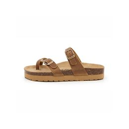 billowy Leder-Zehentrenner in Hellbraun - 52% | Gr&ouml;&szlig;e 41 | Damen-sandalen