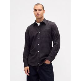 GAP Hemd - Regular fit - in Aubergine/ Grau - 74% | Gr&ouml;&szlig;e XS | Herren-plussize