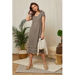 Lin Passion Leinen-Kleid in Taupe - 87% | Gr&ouml;&szlig;e 34/36 | Damen-kleider