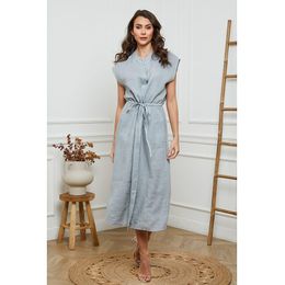 Jos&eacute;fine Leinen-Kleid in Grau - 74% | Gr&ouml;&szlig;e S | Damen-kleider