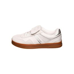 Tommy Hilfiger Shoes Leder-Sneakers in Creme/ Silber - 54% | Gr&ouml;&szlig;e 39 | Damen-sneakers