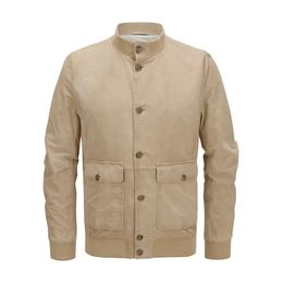 Milestone Lederjacke "Huntsville" in Beige - 62% | Gr&ouml;&szlig;e 54 | Herrenjacken