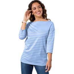 WITT WEIDEN Longsleeve in Hellblau/ Wei&szlig; - 40% | Gr&ouml;&szlig;e 42 | Damen-tops