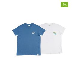 The Time of Bocha 2er-Set: Shirts in Blau/ Wei&szlig; - 80% | Gr&ouml;&szlig;e XL | Herren-plussize