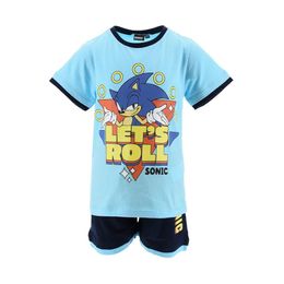 Sonic 2tlg. Outfit "Sonic" in Hellblau/ Dunkelblau - 50% | Gr&ouml;&szlig;e 128 | Kinder-oberteile