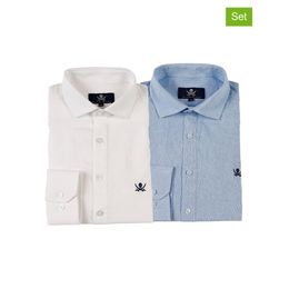 The Time of Bocha 2er-Set: Hemden - Regular fit - in Hellblau/ Wei&szlig; - 75% | Gr&ouml;&szlig;e XXL | Herren-plussize
