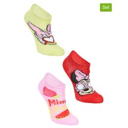 Disney Minnie Mouse 3er-Set: Socken "Minnie" in Gelb/ Rot/ Rosa - 21% | Gr&ouml;&szlig;e 23-26 | Kinder-socken-strumpfhosen