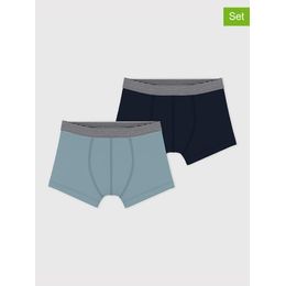 Petit Bateau 2er-Set: Boxershorts in Hellblau/ Dunkelblau - 24% | Gr&ouml;&szlig;e 152 | Kinder-waesche
