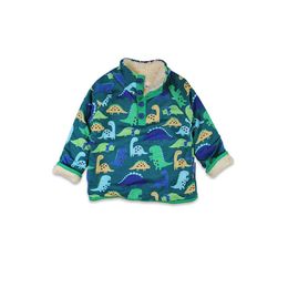 Toby tiger Fleecepullover in Gr&uuml;n/ Blau - 47% | Gr&ouml;&szlig;e 116 | Kids-fleecejacken-fleecepullover