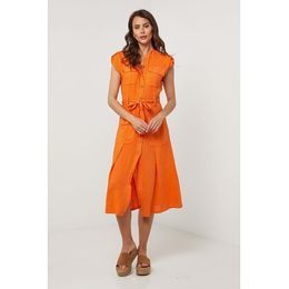 Lin Passion Leinen-Kleid in Orange - 84% | Gr&ouml;&szlig;e 38/40 | Damen-kleider
