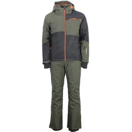Peak Mountain 2tlg. Ski-/ Snowboardoutfit "Cardio" in Khaki/ Grau - 70% | Gr&ouml;&szlig;e M | Herren-outdoorjacken