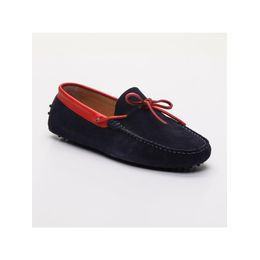 CHARLES & SMITH Leder-Mokassins in Dunkelblau/ Rot - 56% | Gr&ouml;&szlig;e 43 | Herren-schuhe-halbschuhe
