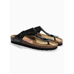 BACKSUN Leder-Zehentrenner "Singapore" in Schwarz - 61% | Gr&ouml;&szlig;e 38 | Damen-sandalen