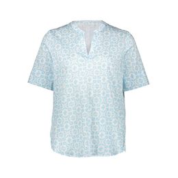 Eterna Bluse in Hellblau/ Wei&szlig; - 77% | Gr&ouml;&szlig;e 34 | Damen-blusen