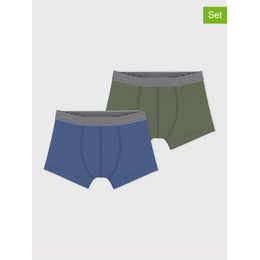 Petit Bateau 2er-Set: Boxershorts in Khaki/ Blau - 28% | Gr&ouml;&szlig;e 140 | Kinder-waesche