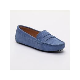 CHARLES & SMITH Leder-Mokassins "Thandie" in Blau - 53% | Gr&ouml;&szlig;e 38 | Damen-schuhe-halbschuhe