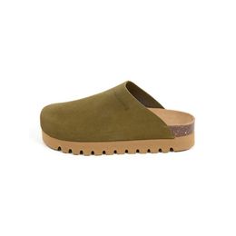 billowy Leder-Clogs in Khaki - 51% | Gr&ouml;&szlig;e 40 | Damen-pantoletten