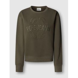 Pepe Jeans Sweatshirt "Maat" in Khaki - 42% | Gr&ouml;&szlig;e S | Damen-sweatshirts-jacken