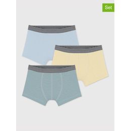 Petit Bateau 3er-Set: Boxershorts in Hellblau/ Gelb - 21% | Gr&ouml;&szlig;e 128 | Kinder-waesche