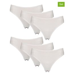 Petit Fleur 6er-Set: Taillenslips in Wei&szlig; - 57% | Gr&ouml;&szlig;e 38 | Damen-unterteile