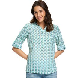 WITT WEIDEN Bluse in T&uuml;rkis/ Wei&szlig; - 62% | Gr&ouml;&szlig;e 44 | Damen-blusen