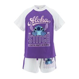 Lilo and Stitch Lilo & Stitch 2tlg. Outfit "Lilo & Stitch" in Wei&szlig;/ Lila - 60% | Gr&ouml;&szlig;e 152 | Kinder-oberteile