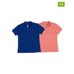The Time of Bocha 2er-Set: Poloshirts in Blau/ Lachs - 80% | Gr&ouml;&szlig;e XXL | Herren-plussize